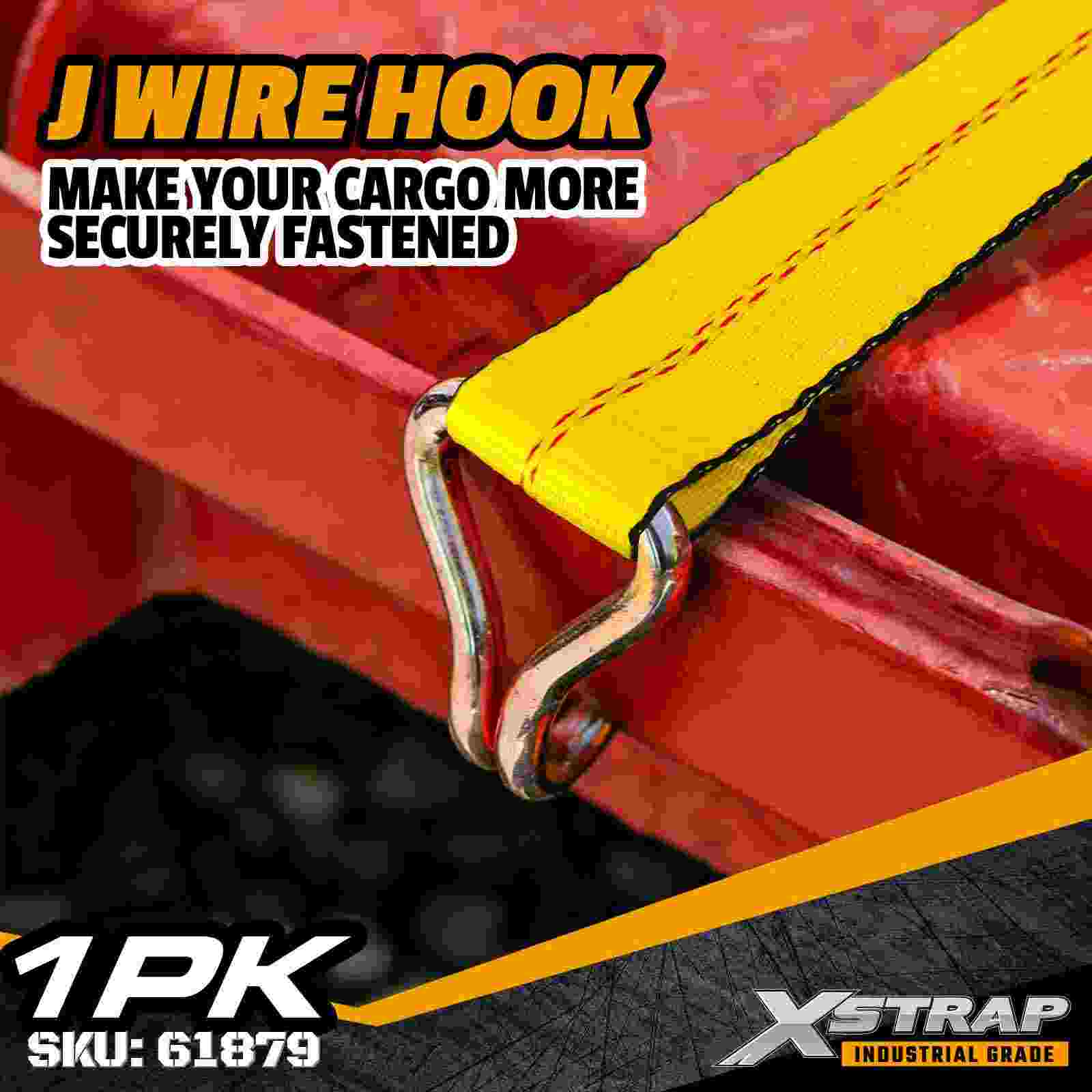 Custom Xstrap 61879 4" × 27ft Standard Winch Strap with Wire Hook Break ...