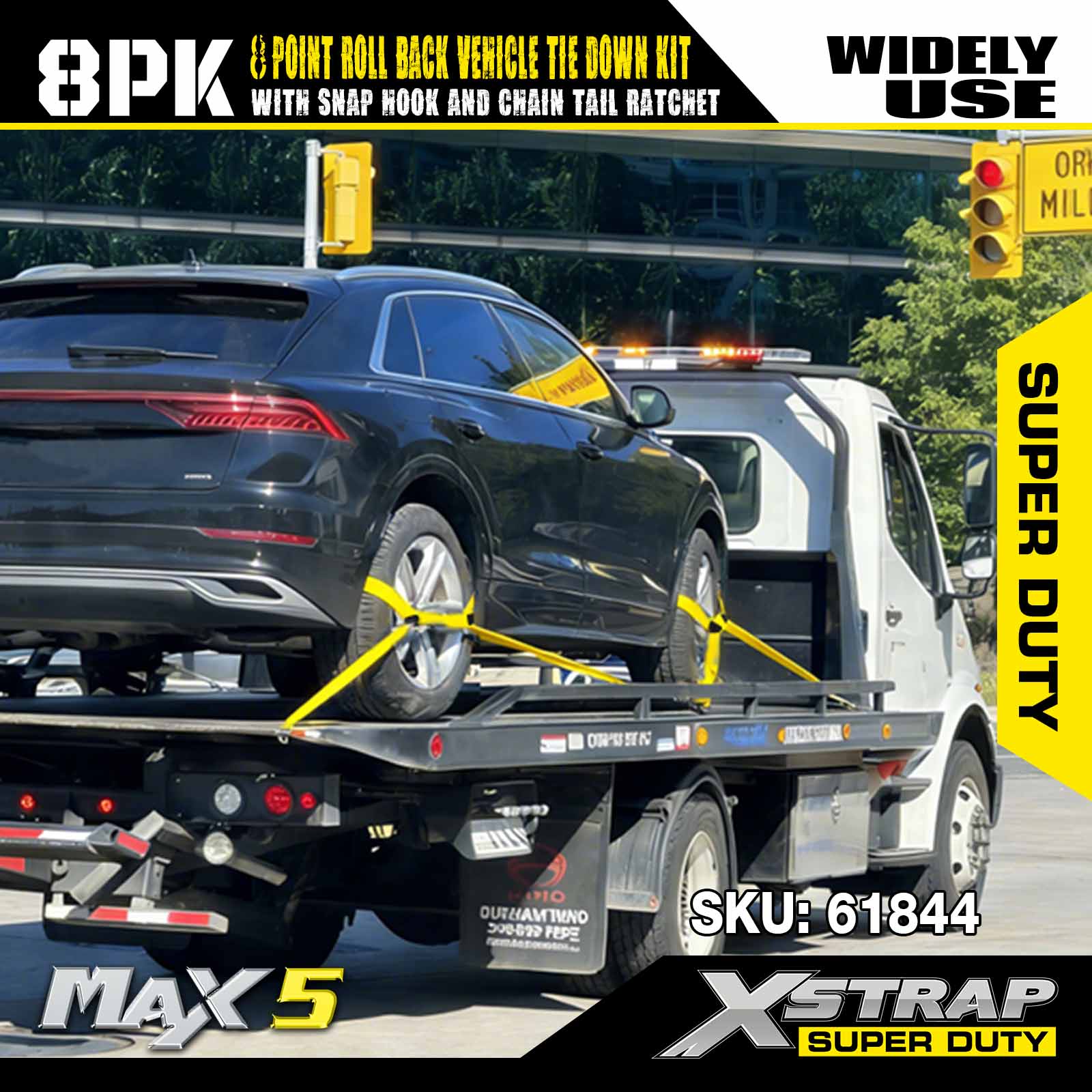 Custom Xstrap 61844 2" x 114' 4PK 8-Point Roll Back Vehicle Tie Down ...